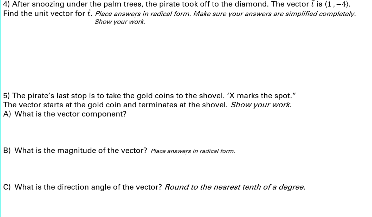 Solved 1) A pirate gets off the ship and rows to the barrel | Chegg.com