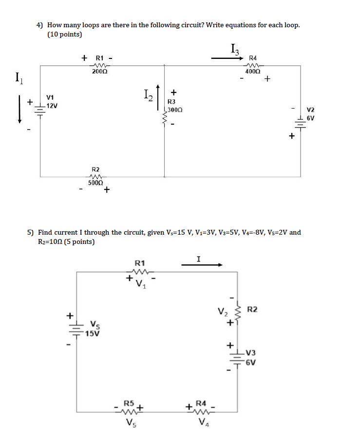 Solved 4) How many loops are there in the following circuit? | Chegg.com