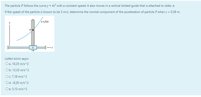 Solved The particle P follows the curve y = 4x' with a | Chegg.com