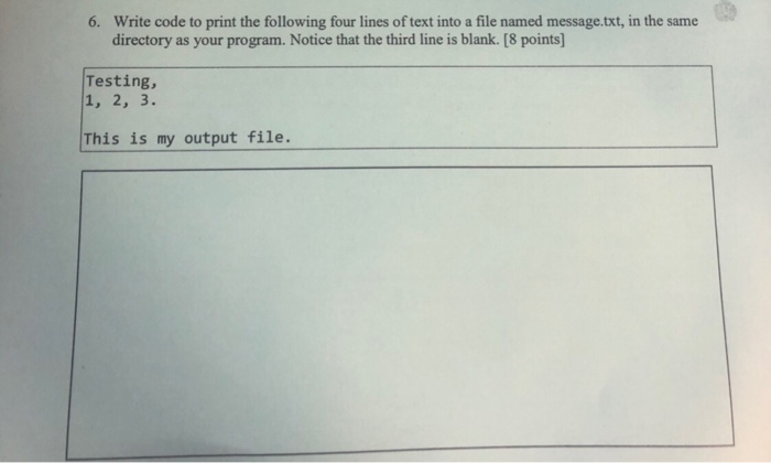 6. Write code to print the following four lines of | Chegg.com