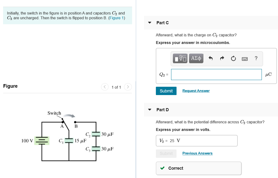 Solved Initially, the switch in the figure is in position A | Chegg.com