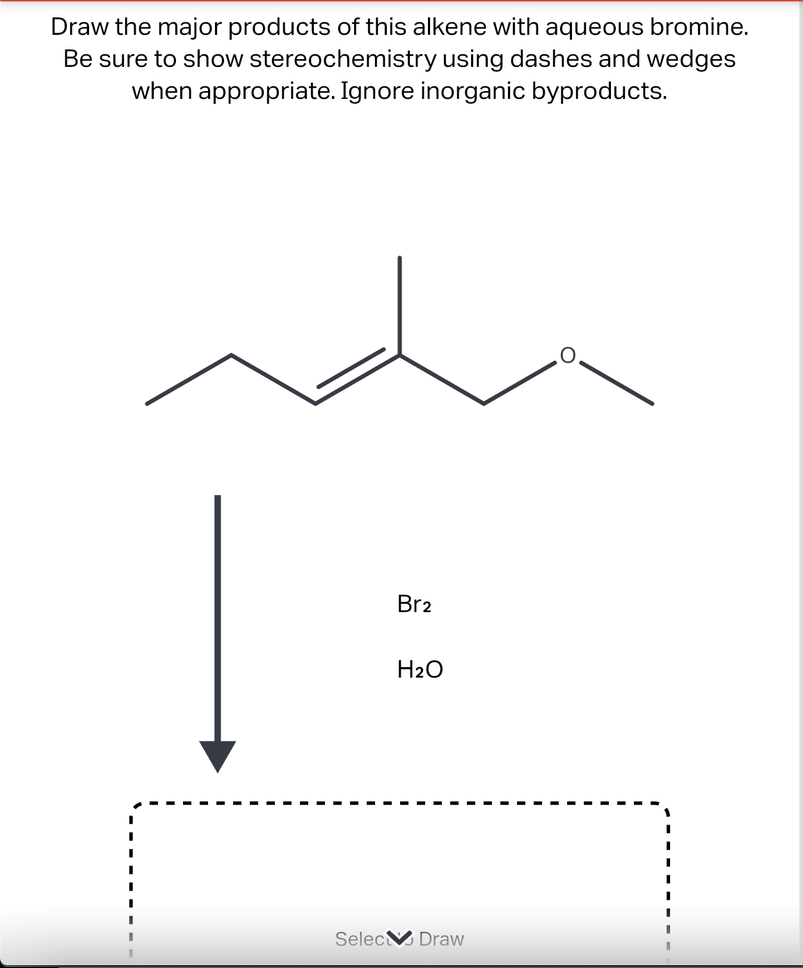 Solved Draw the major products of this alkene with aqueous | Chegg.com