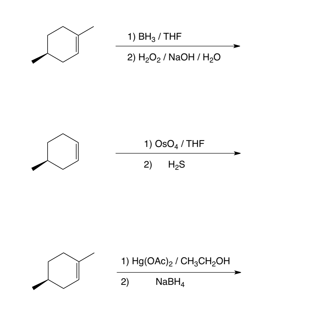 Solved 1) BH3 / THE 2) NaOH / H2O2 H2O ago m-CPBA ya CH2Cl2 | Chegg.com