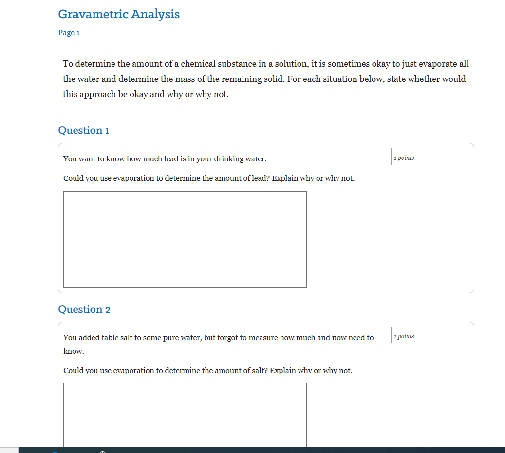 Solved Gravametric Analysis Page 1 To determine the amount | Chegg.com