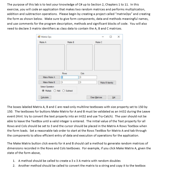 The purpose of this lab is to test your knowledge of | Chegg.com