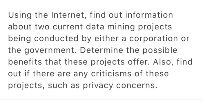 Solved Using the Internet, find out information about two | Chegg.com