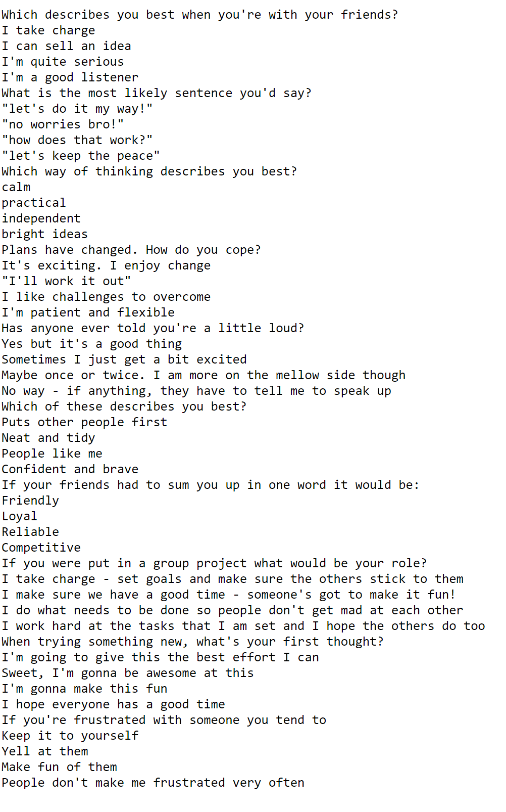 Solved (i) personality.cpp Here are four animals that | Chegg.com