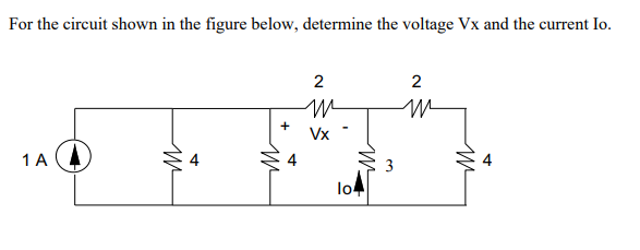 Solved For the circuit shown in the figure below, determine | Chegg.com