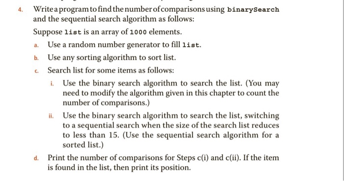 Solved Write a program to find the number ofcomparisons | Chegg.com