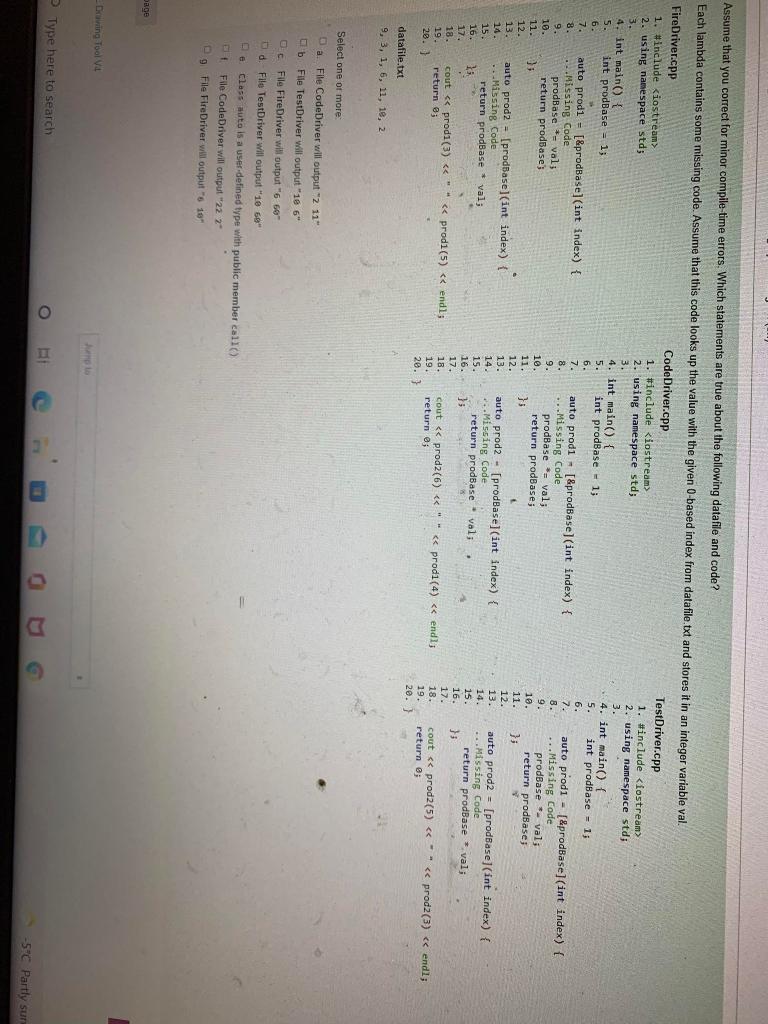 Solved Assume that you correct for minor compile time | Chegg.com