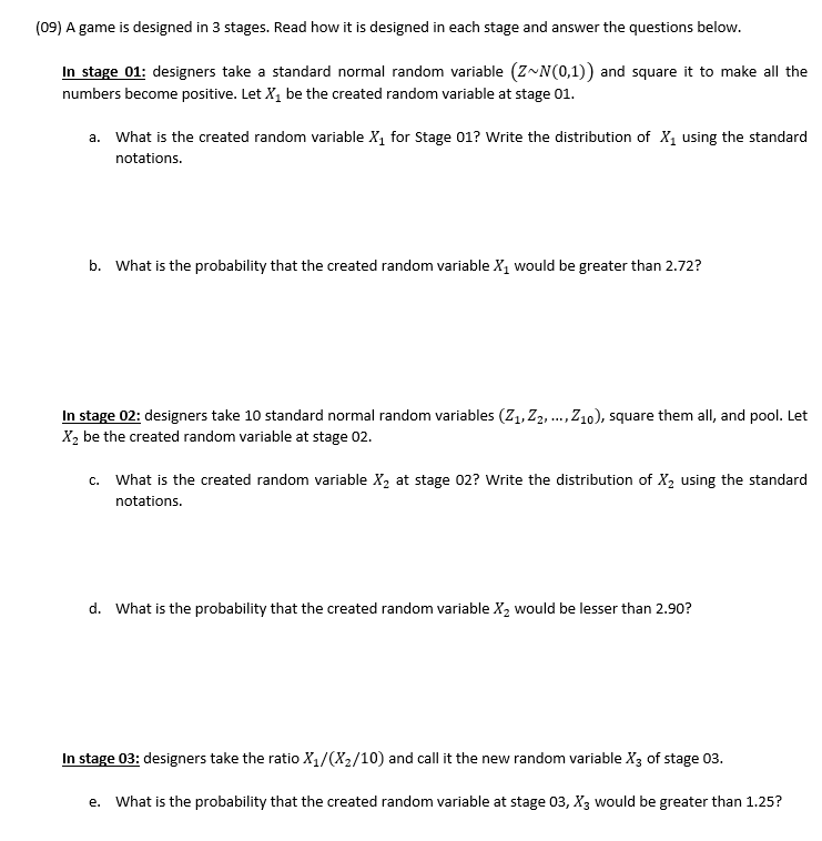 Solved (09) A game is designed in 3 stages. Read how it is | Chegg.com