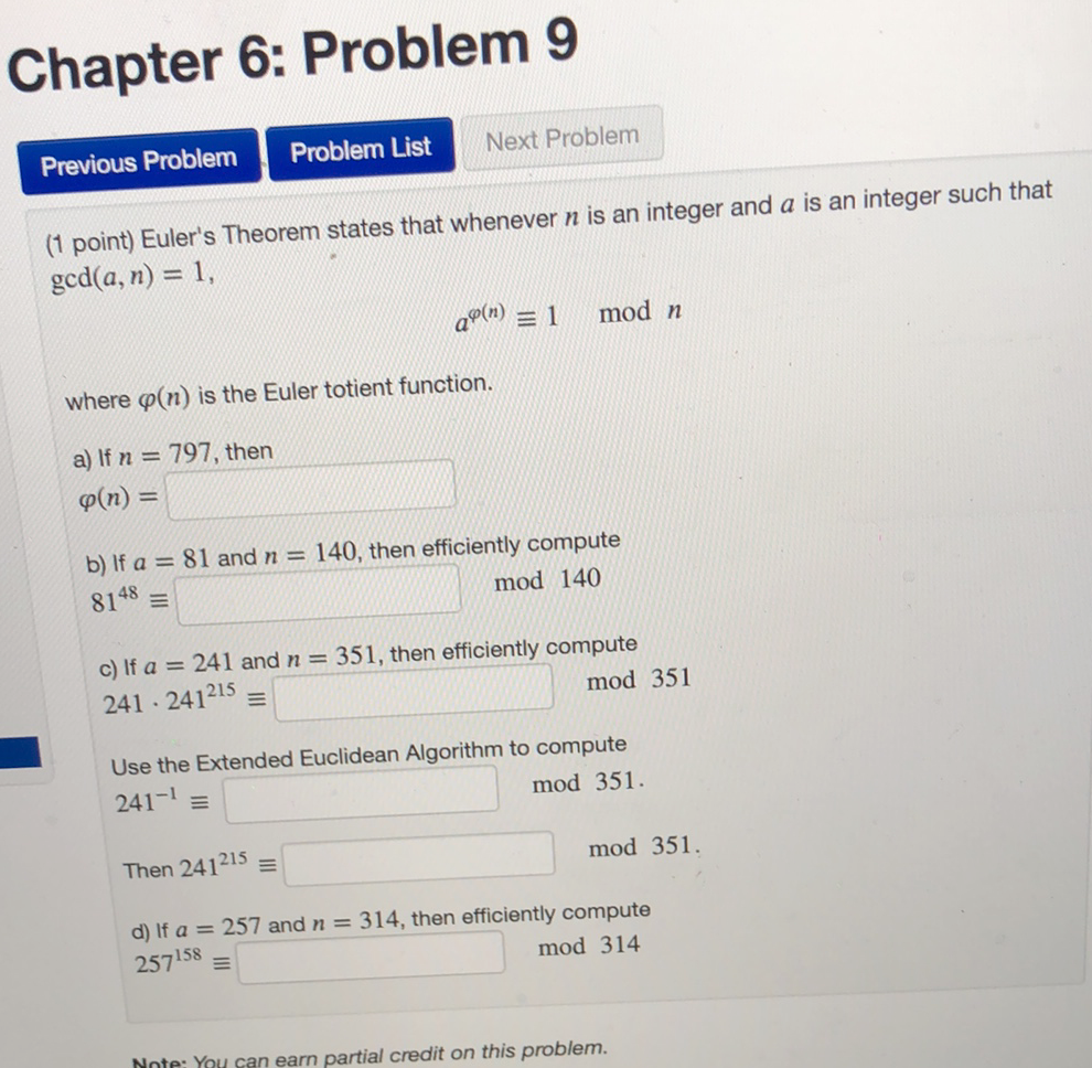 Solved Chapter 6: Problem 9 Next Problem Previous Problem | Chegg.com