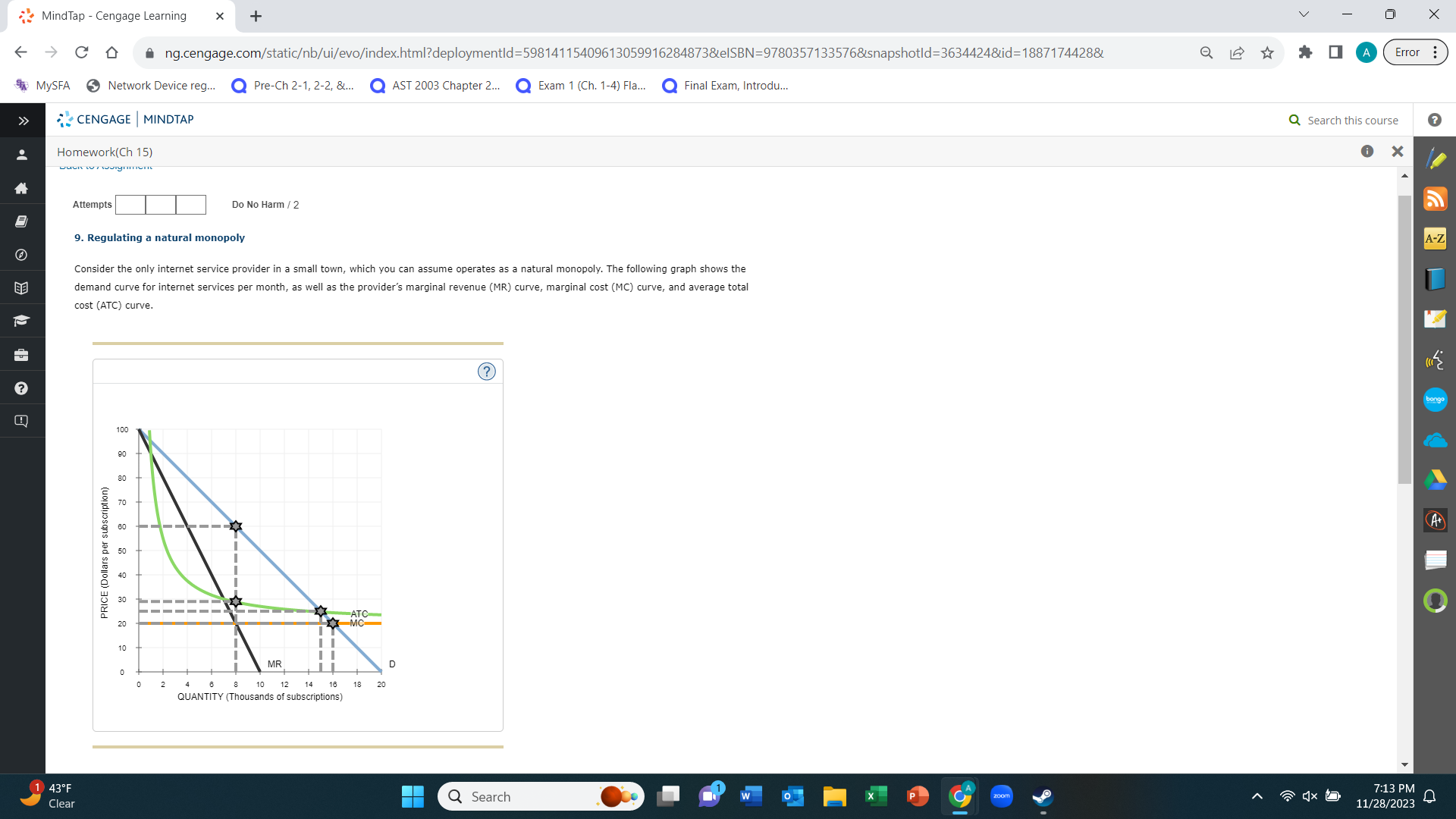Solved Consider the only internet service provider in a | Chegg.com
