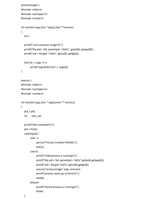 Exercise 4: After creating child process by fork(), | Chegg.com