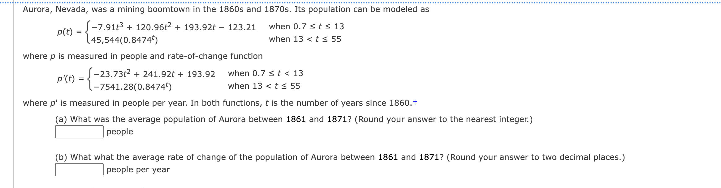 Solved Aurora, Nevada, was a mining boomtown in the 1860 s | Chegg.com