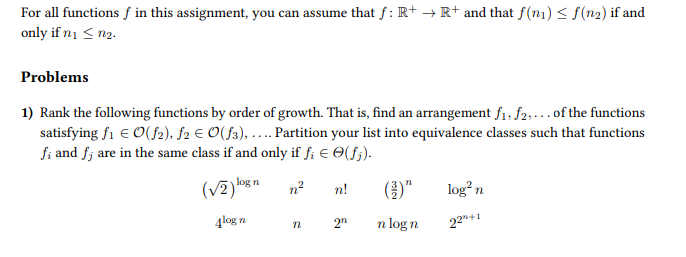 Solved For all functions f in this assignment, you can | Chegg.com