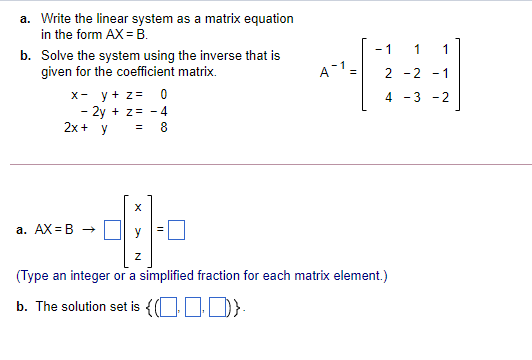 Solved - 1 1 1 a. Write the linear system as a matrix | Chegg.com