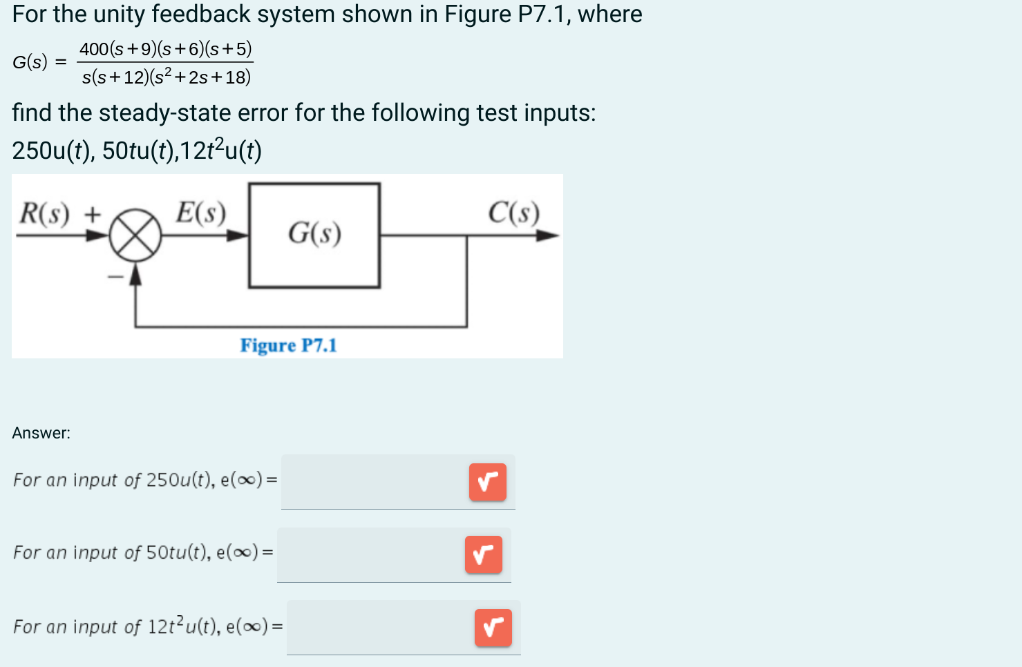 Solved For the unity feedback system shown in Figure P7.1, | Chegg.com