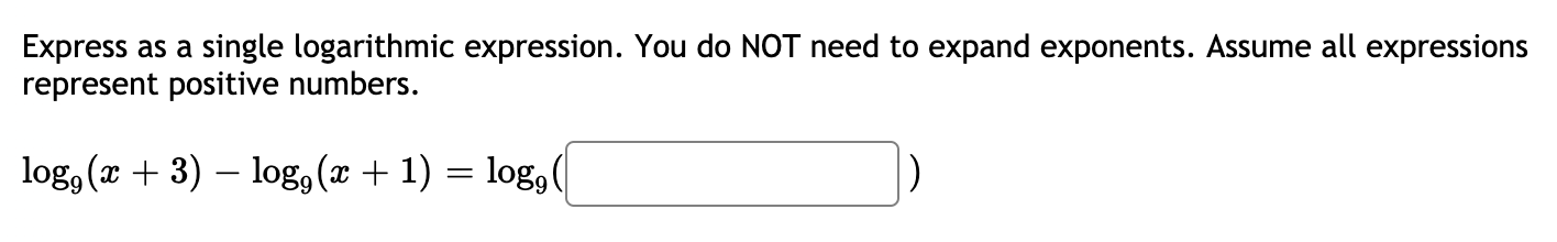 Solved Express as a single logarithmic expression. You do | Chegg.com