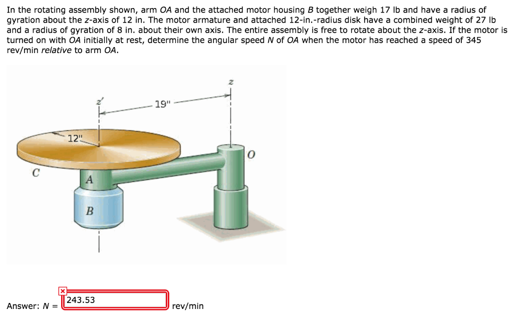 Solved In the rotating assembly shown, arm OA and the | Chegg.com