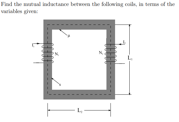 Solved Find the mutual inductance between the following | Chegg.com