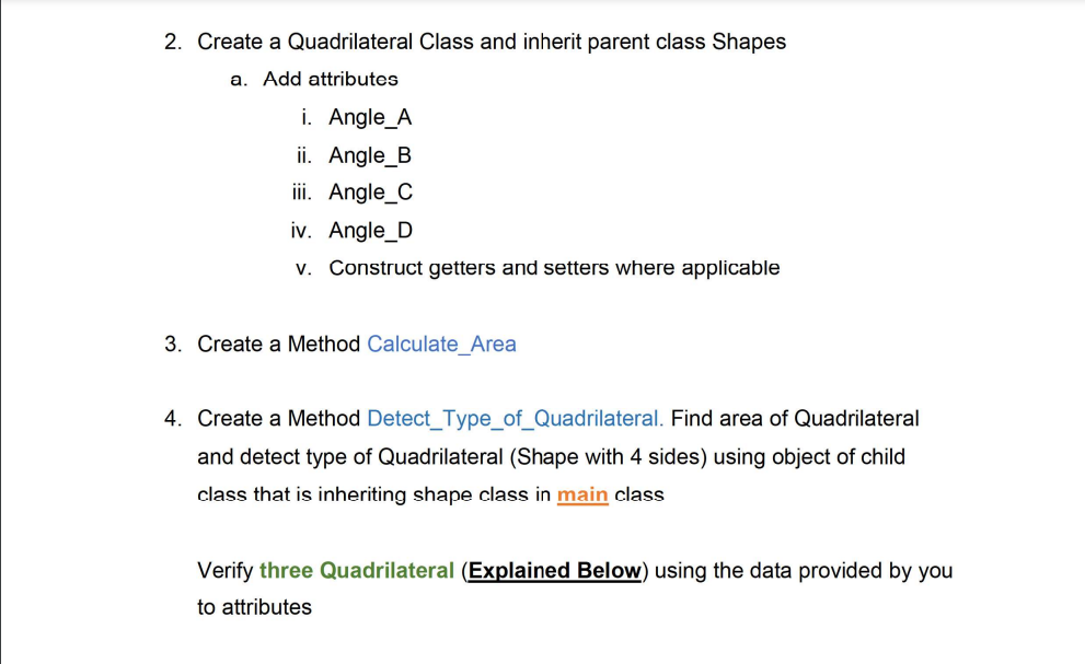 Solved Q no 1: Calculate Area and find type of Quadrilateral | Chegg.com