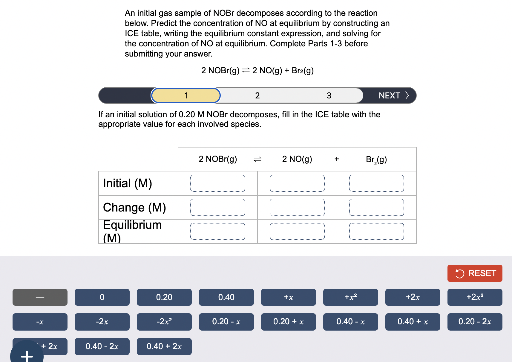 Solved An initial gas sample of NOBr decomposes according to | Chegg.com