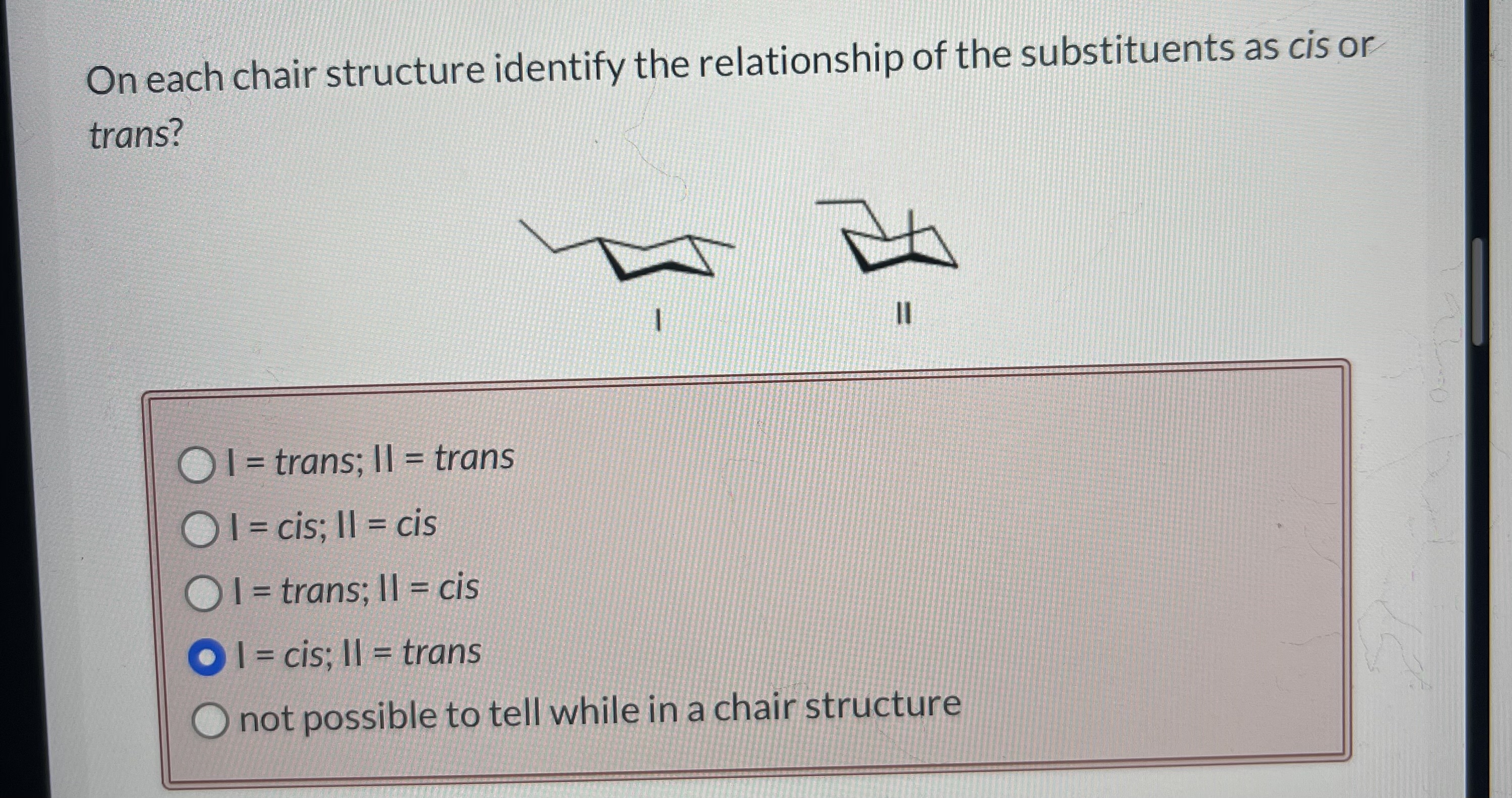 Solved On each chair structure identify the relationship of | Chegg.com