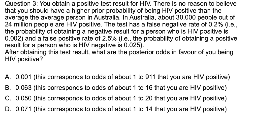Solved Question 3: You obtain a positive test result for | Chegg.com