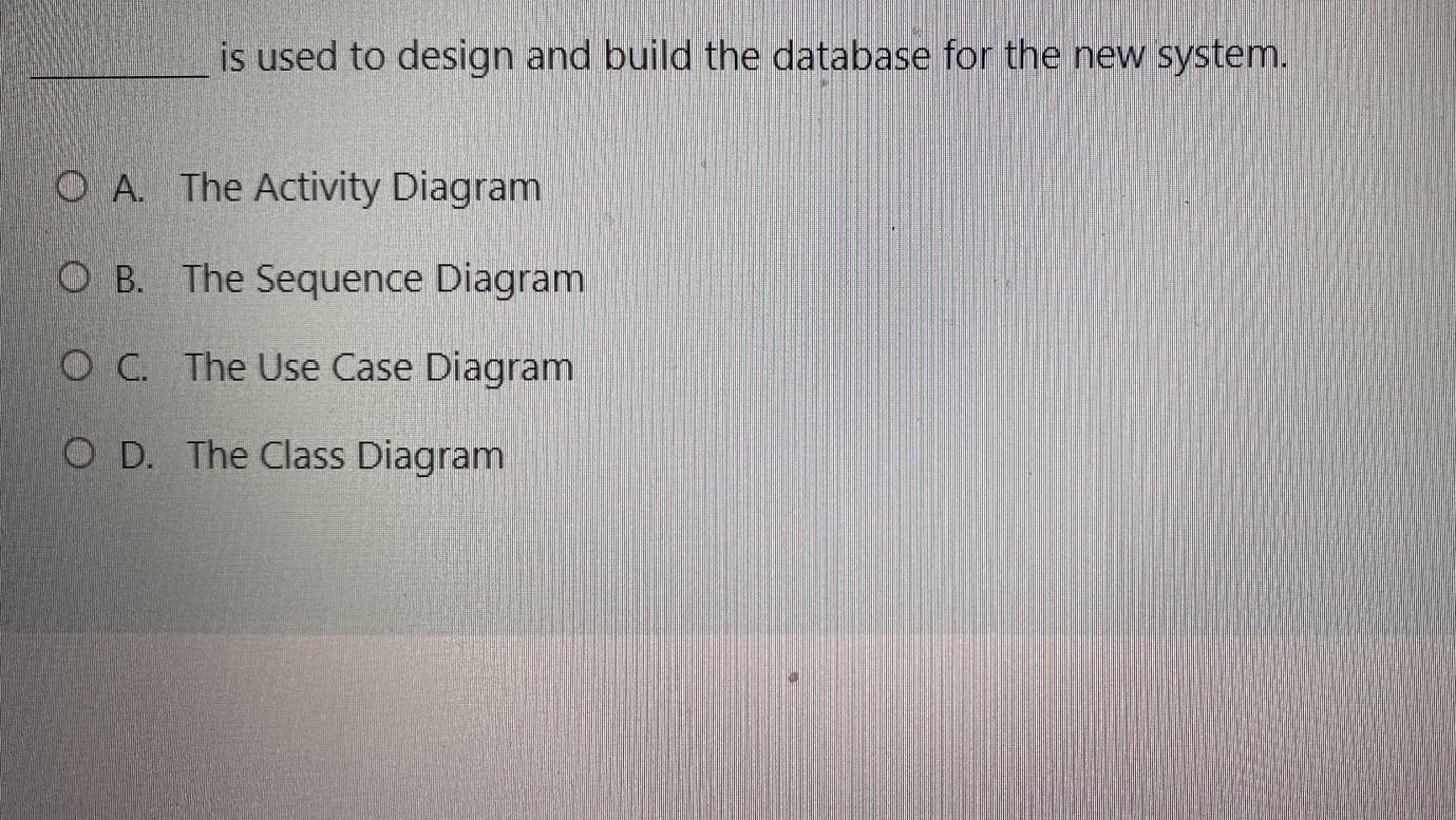 Solved is used to design and build the database for the new | Chegg.com