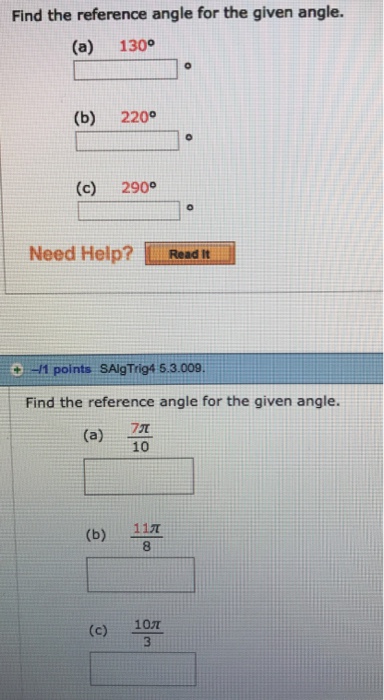 Solved Find the reference angle for the given angle. 130 | Chegg.com