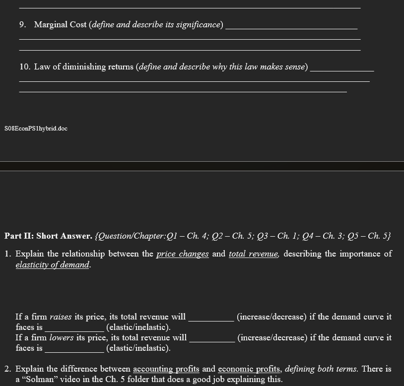 Solved 7. Price Elasticity of demand (Define and discuss the | Chegg.com