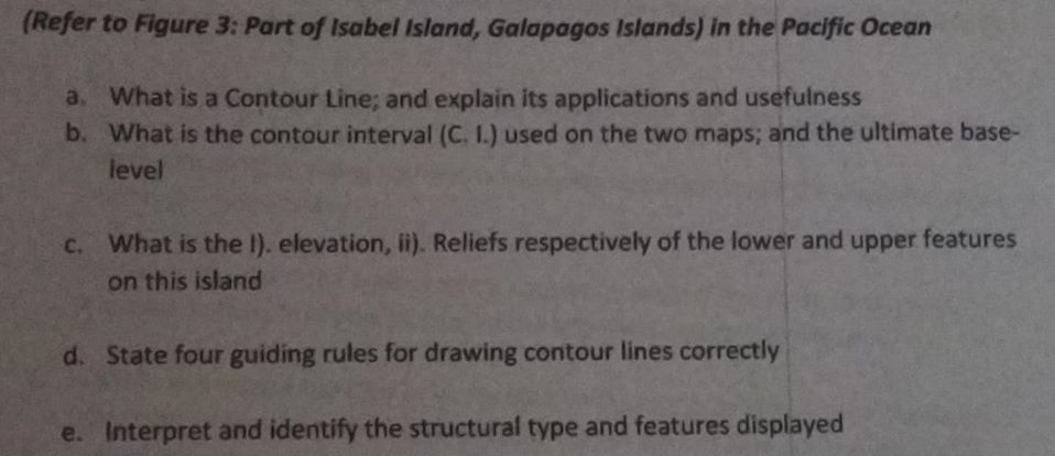 Solved (Refer to Figure 3: Part of Isabel Island, Galapagos | Chegg.com