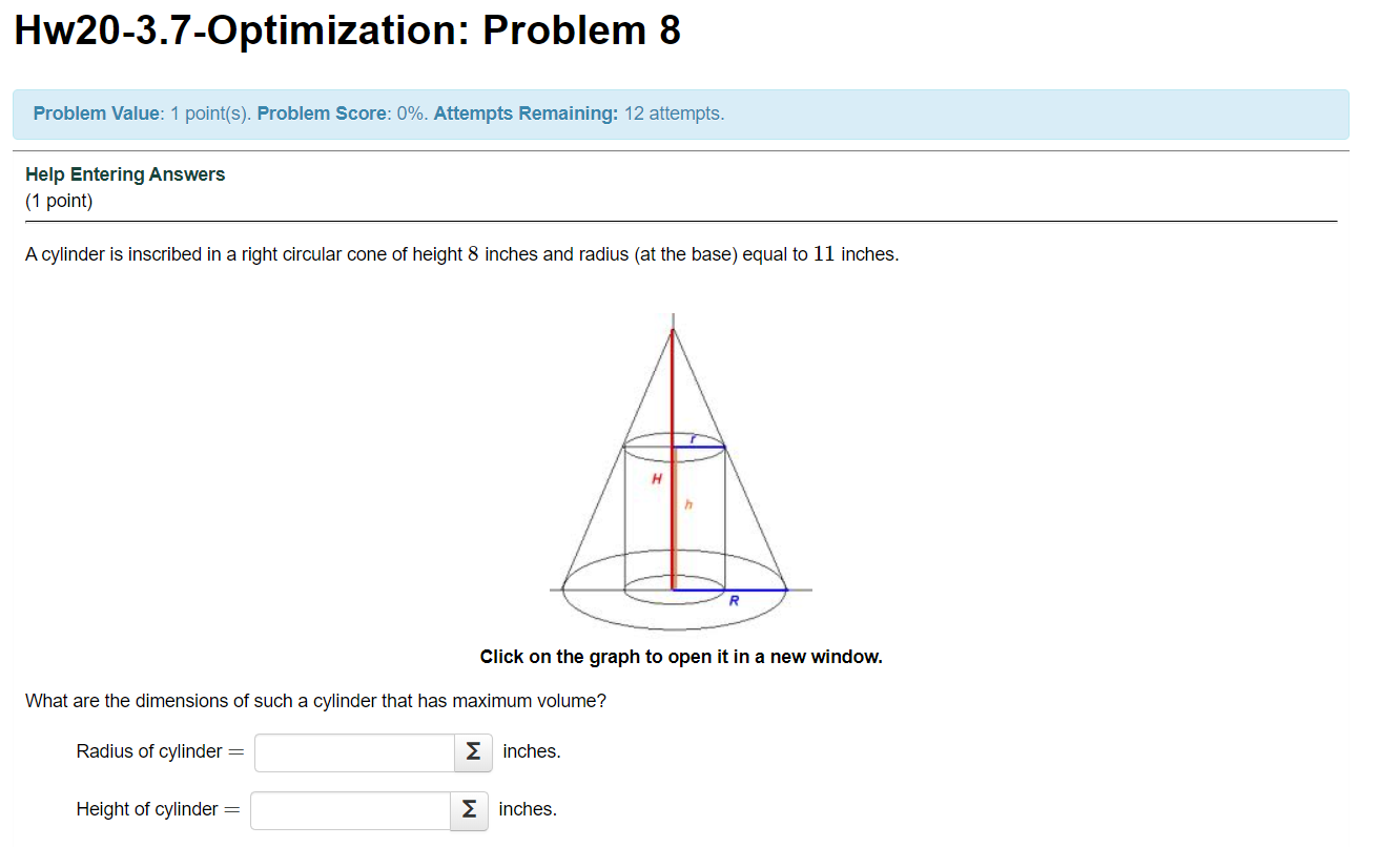 Solved Hw20-3.7-Optimization: Problem 8 Problem Value: 1 | Chegg.com