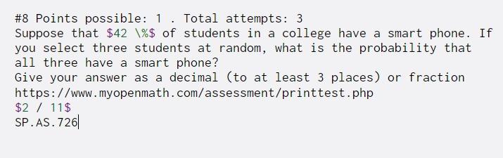 Solved #8 Points possible: 1. Total attempts: 3 Suppose that | Chegg.com