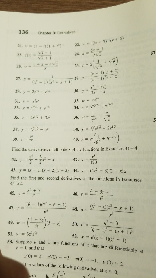 Solved 3.2 The derivative an In Exercises 19-22. find the | Chegg.com