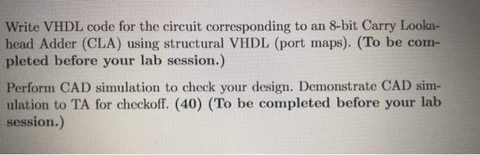Solved Write VHDL code for the circuit corresponding to an | Chegg.com