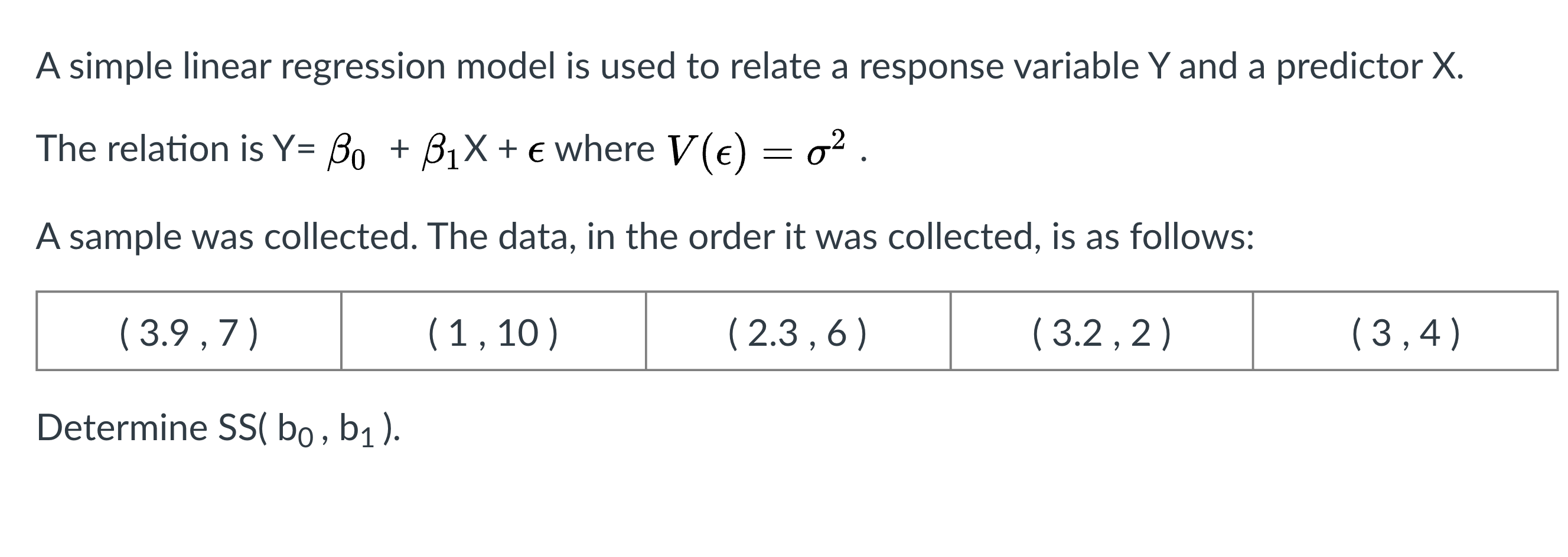 Solved A simple linear regression model is used to relate a | Chegg.com