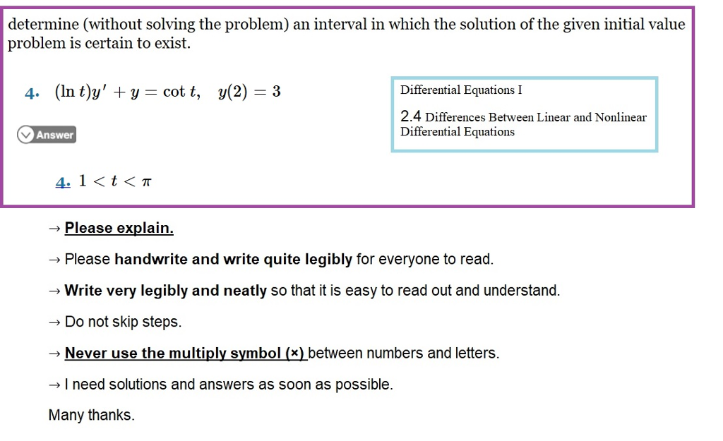 Solved determine (without solving the problem) an interval | Chegg.com