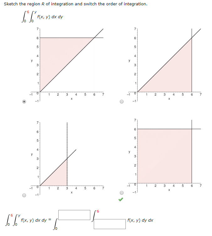 Solved Sketch the region R of integration and switch the | Chegg.com