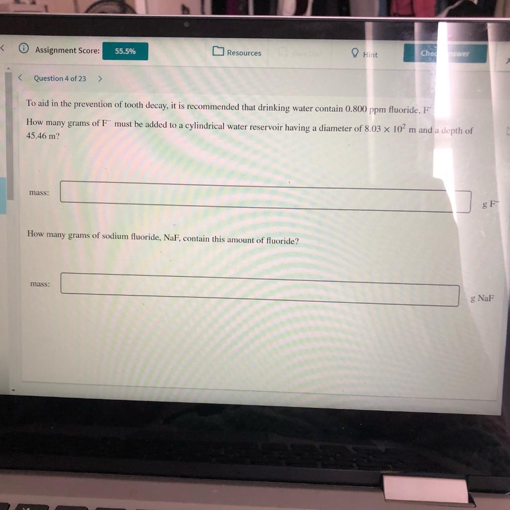 Solved Assignment Score: 55.5% Resources Hint Cheder | Chegg.com