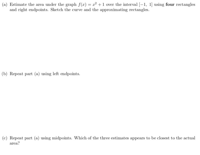 Solved (a) Estimate the area under the graph fx) over the | Chegg.com