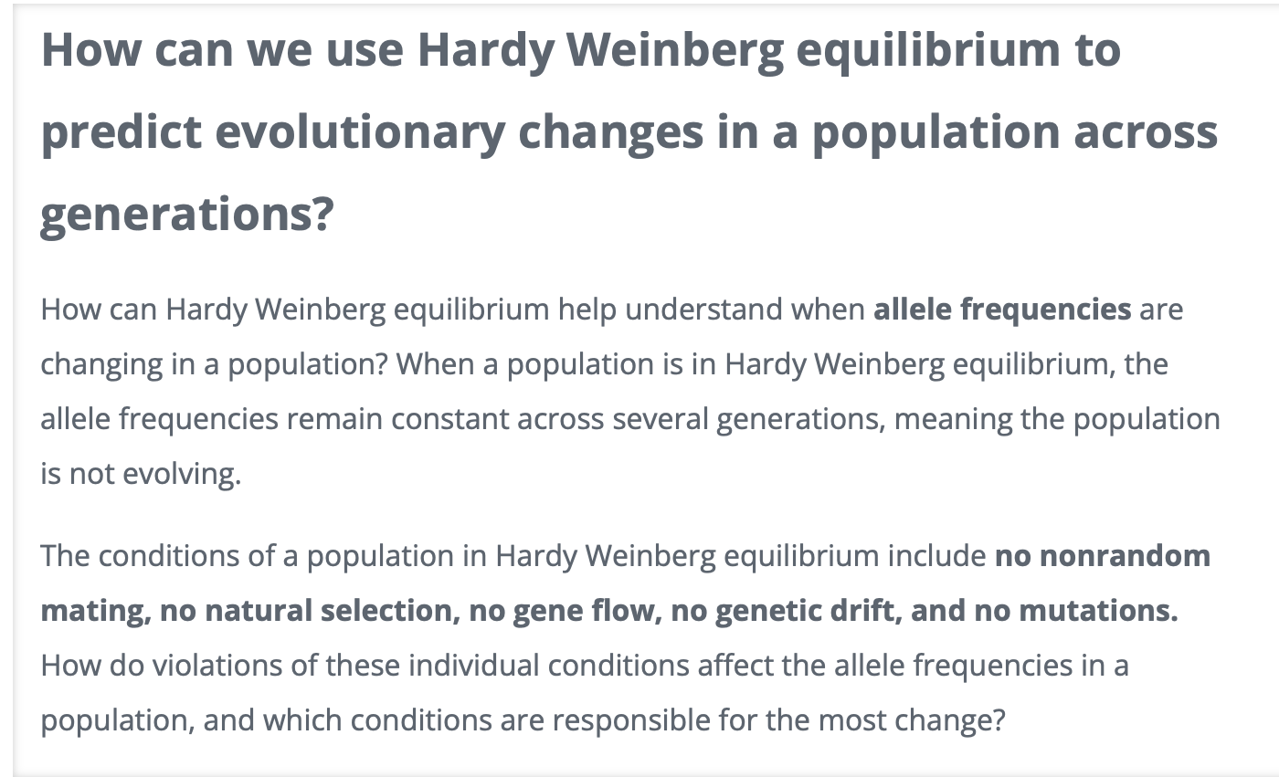 Solved How can we use Hardy Weinberg equilibrium topredict | Chegg.com