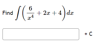 Solved Find ∫﻿﻿(6x4+2x+4)dx | Chegg.com