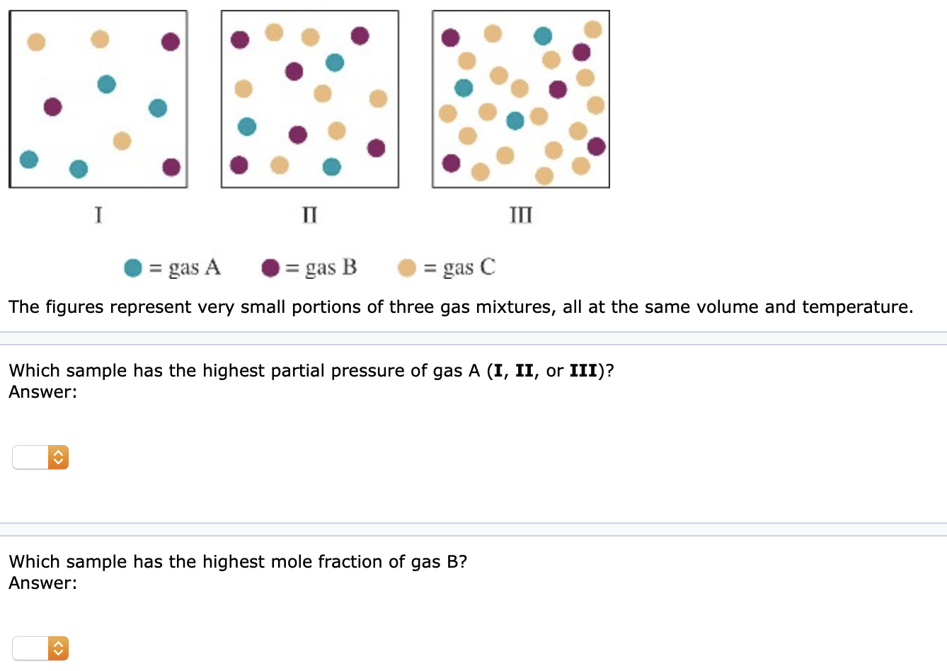Solved I IT IN = gas A = gas B = gas C The figures represent | Chegg.com