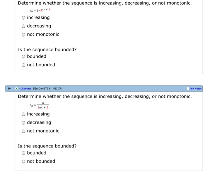 Solved Determine whether the sequence is increasing, | Chegg.com