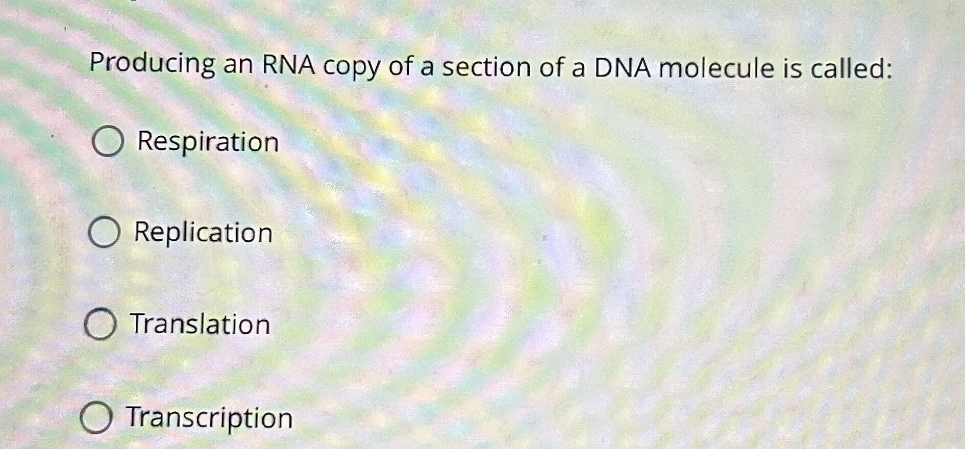 Solved Producing an RNA copy of a section of a DNA molecule | Chegg.com