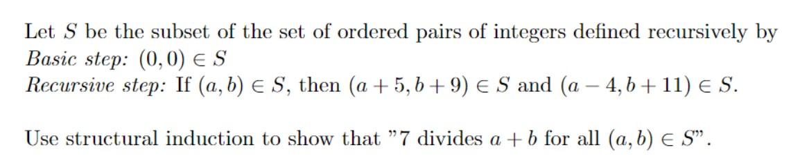 Solved Let S Be The Subset Of The Set Of Ordered Pairs Of