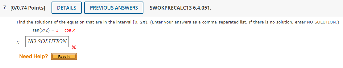 Solved 4. [0/0.71 Points] DETAILS PREVIOUS ANSWERS | Chegg.com