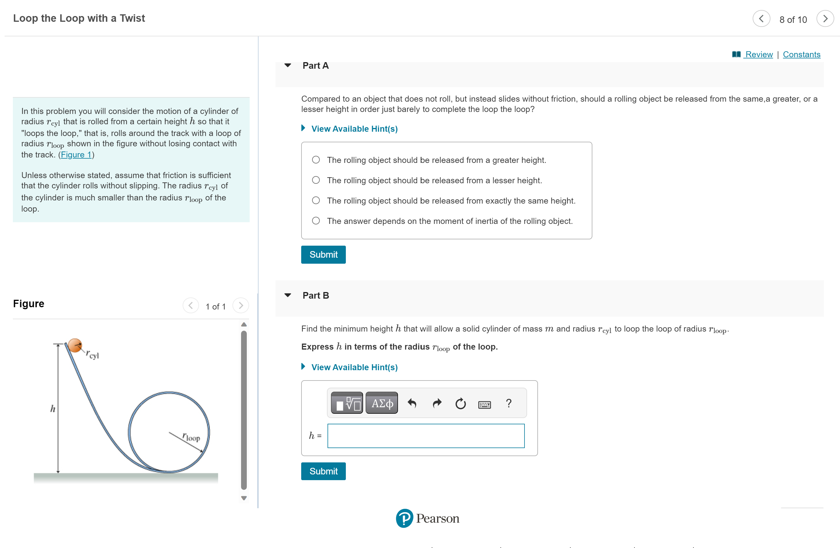 Solved Loop the Loop with a Twist 8 of 10 In this problem | Chegg.com